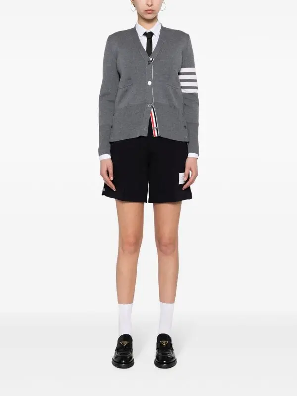 Thom Browne Name-tag Ribbed Knit Shorts