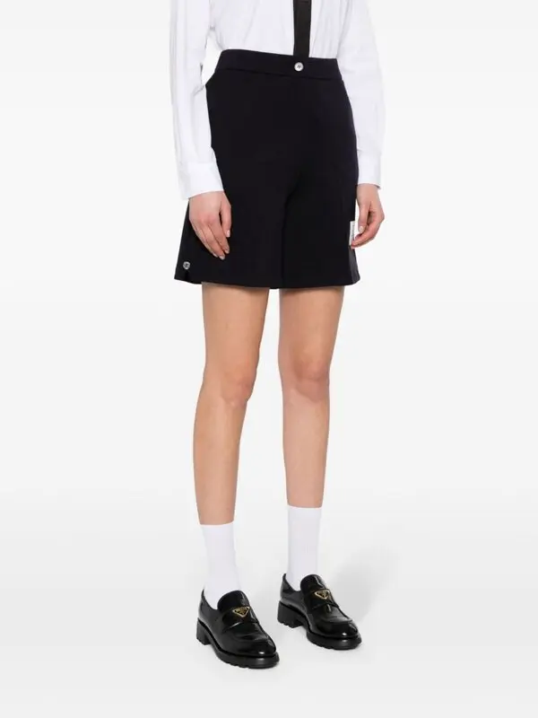 Thom Browne Name-tag Ribbed Knit Shorts