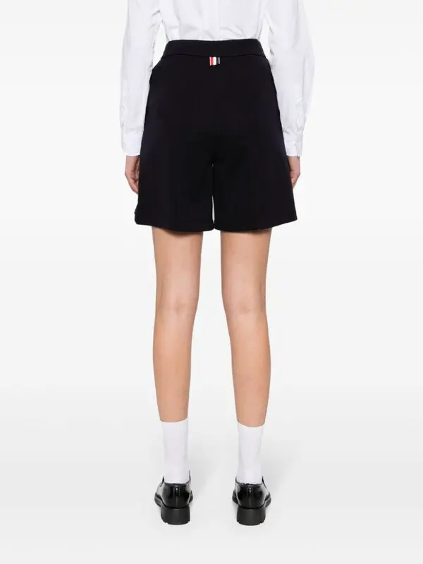Thom Browne Name-tag Ribbed Knit Shorts