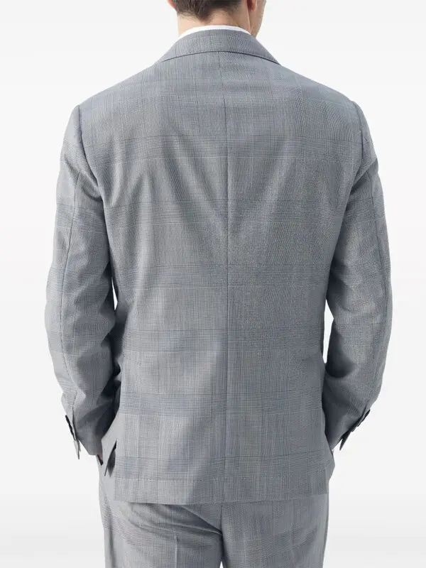 Brunello Cucinelli Check-print Virgin-wool Blazer - Black