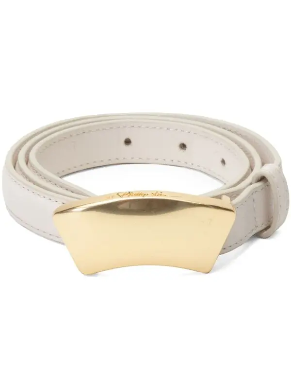 3.1 Phillip Lim Id Leather Belt - White