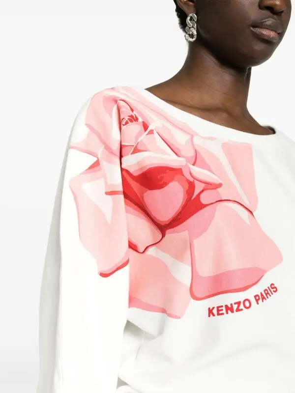 Kenzo Rose-print Cotton Sweatshirt