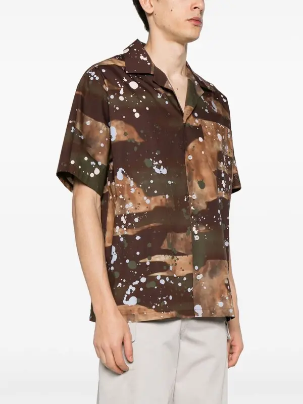 MSGM Paint-splatter Cotton Shirt