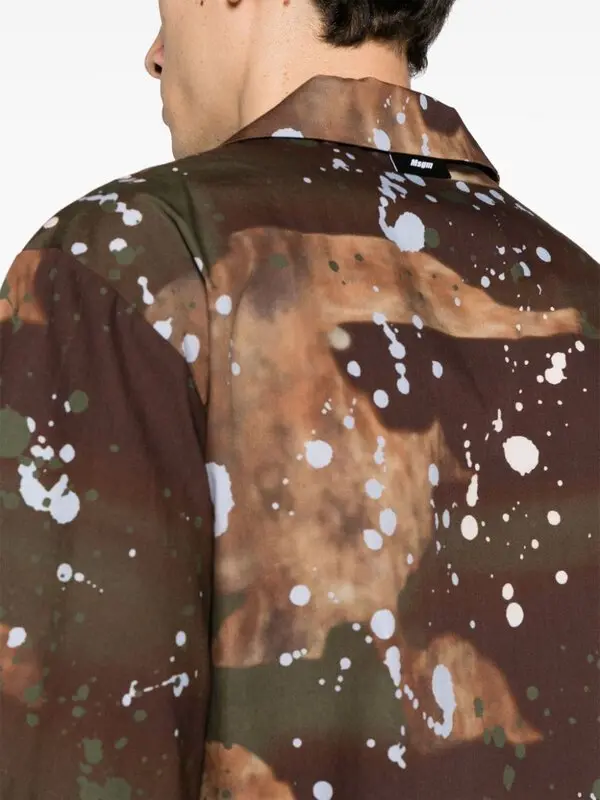 MSGM Paint-splatter Cotton Shirt