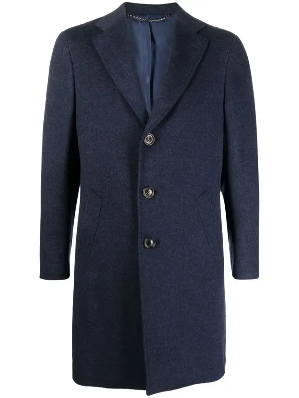 Canali Single-breasted Wool-blend Pea Coat