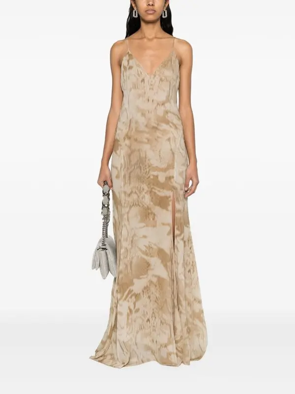 Blumarine Tie-dye Crepe Maxi Dress