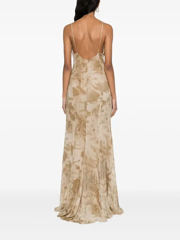 Blumarine Tie-dye Crepe Maxi Dress