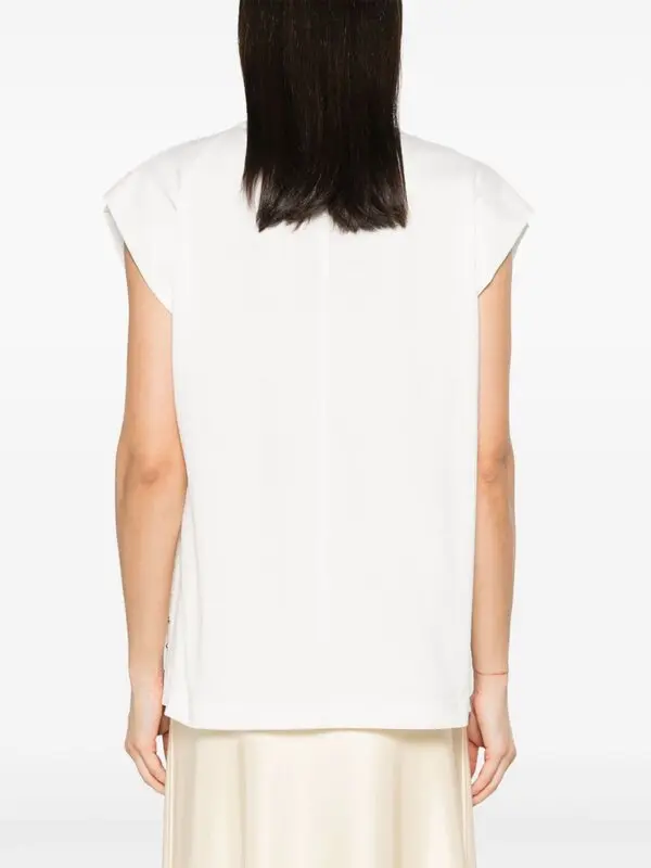 Fabiana Filippi Studed Cap-sleeve Cotton Top