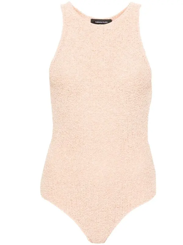 Fabiana Filippi Halterneck Bouclé-knit Bodysuit
