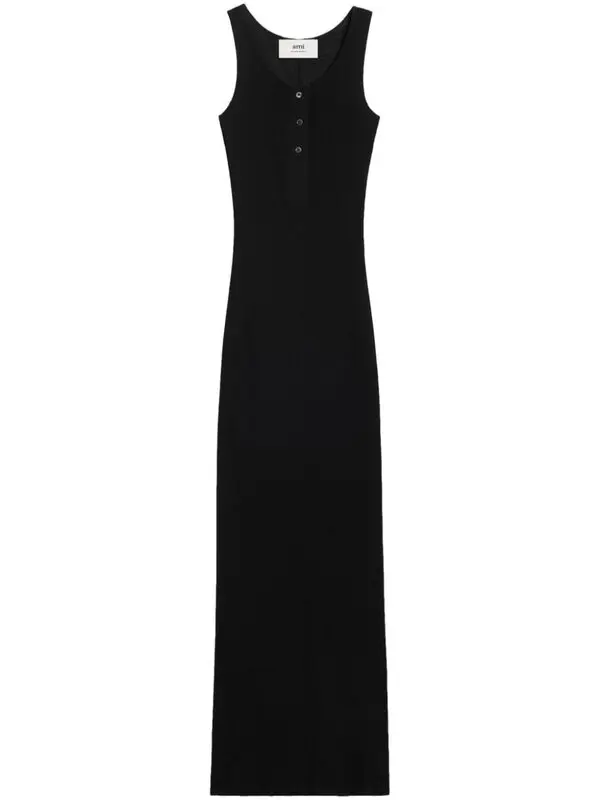 AMI Paris Sleeveless Cotton Maxi Dress