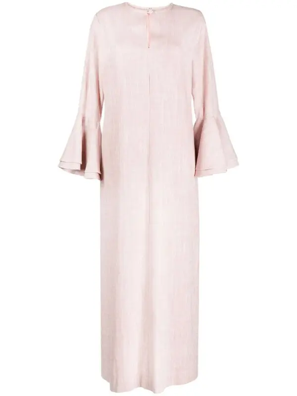 BAMBAH Linen Ruffled Kaftan Dress