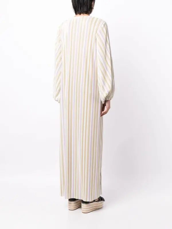 BAMBAH Striped Plissé Kaftan - Green