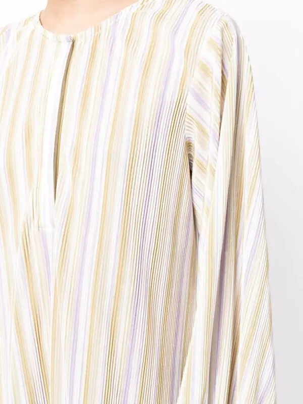 BAMBAH Striped Plissé Kaftan - Green
