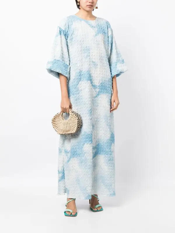 BAMBAH Cloud-print Jacquard Kaftan Dress