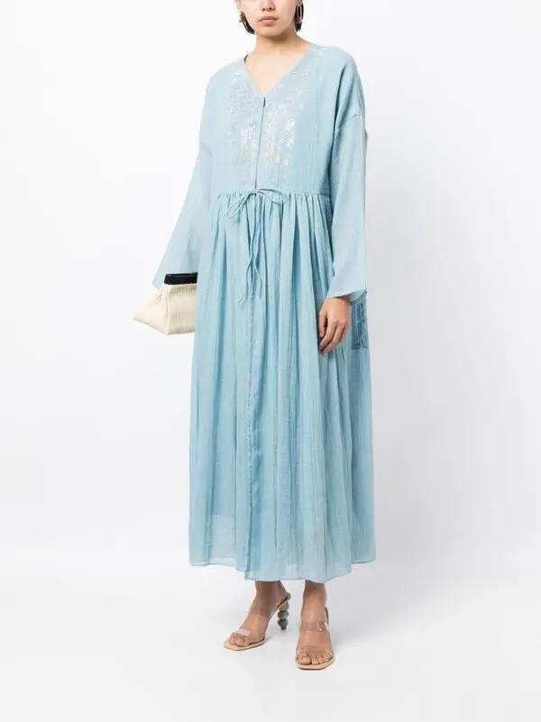 BAMBAH Embroidered Pleated Kaftan Dress