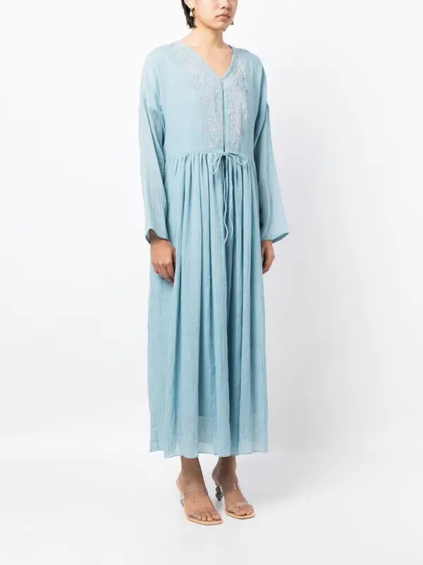 BAMBAH Embroidered Pleated Kaftan Dress