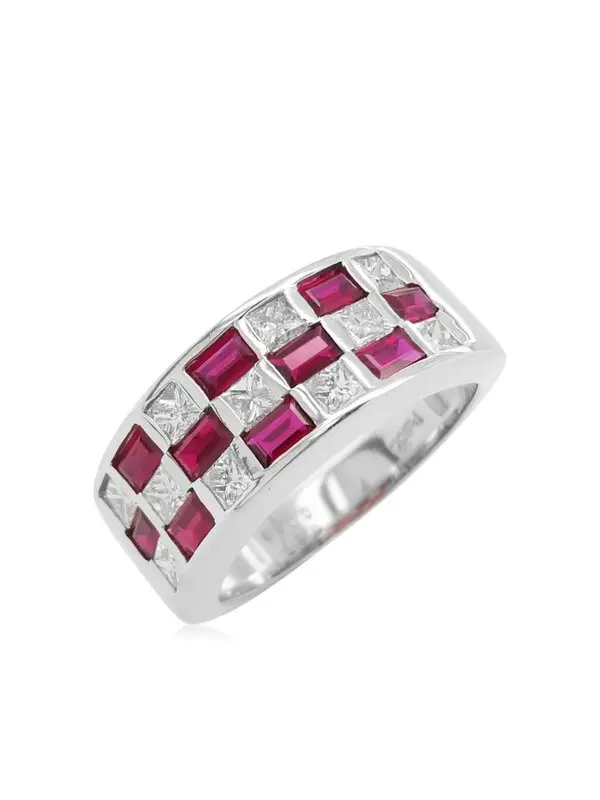 HYT JEWELRY Platinum, Diamond, And Ruby Ring