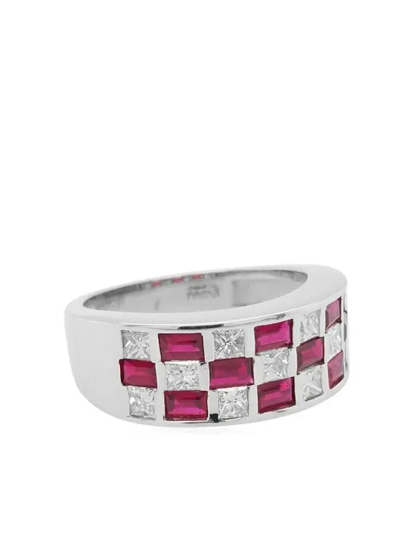 HYT JEWELRY Platinum, Diamond, And Ruby Ring