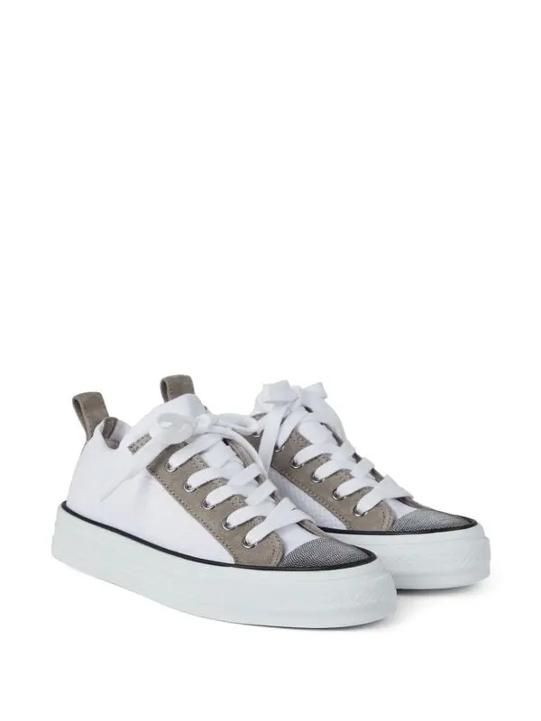Brunello Cucinelli Monili Panelled Sneakers - White