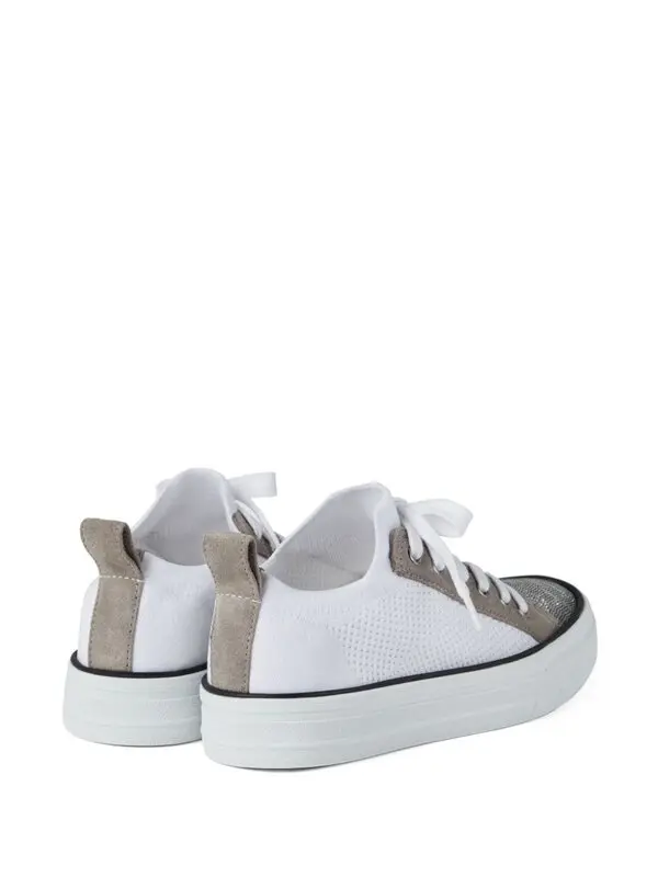 Brunello Cucinelli Monili Panelled Sneakers - White