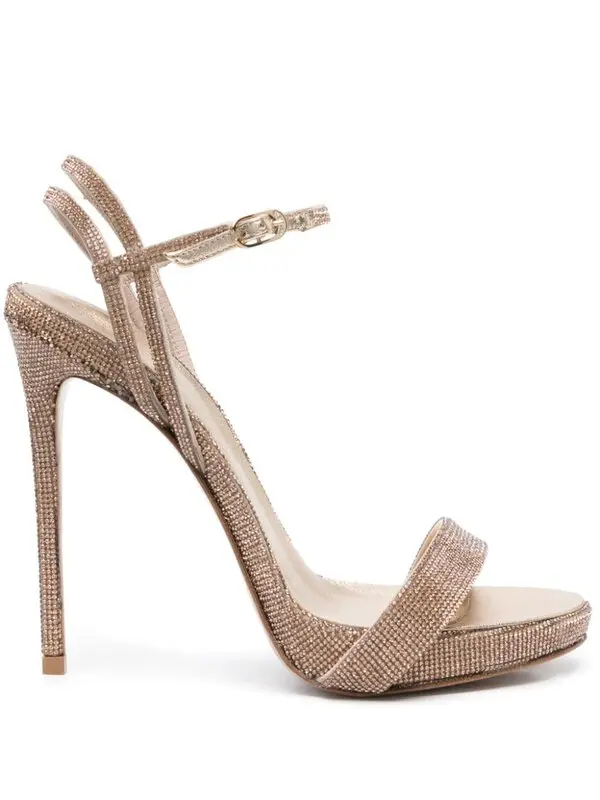 LE SILLA Gwen 120mm Crystal-embellished Sandals - Gold
