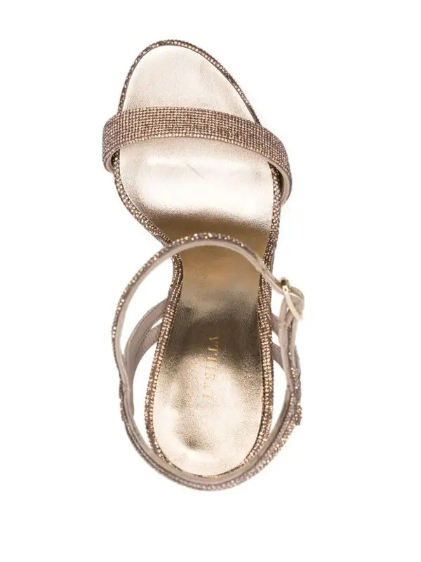 LE SILLA Gwen 120mm Crystal-embellished Sandals - Gold