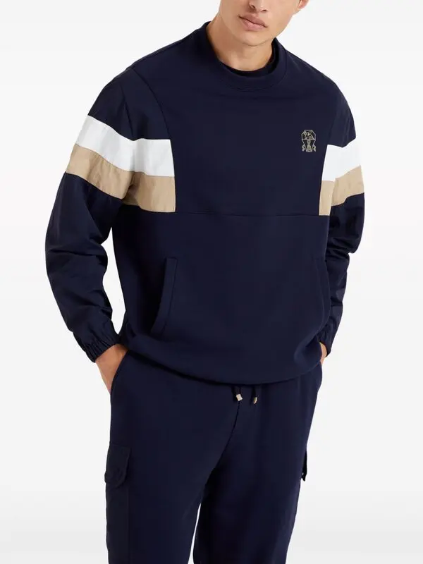 Brunello Cucinelli Logo-print Panelled Sweatshirt