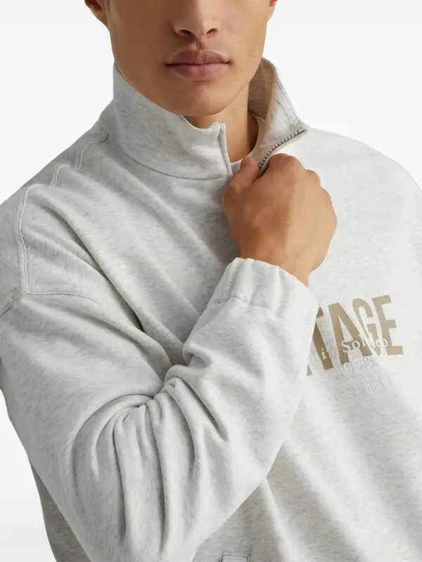 Brunello Cucinelli Logo-print Mélange Sweatshirt
