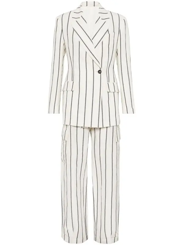 Brunello Cucinelli Striped Linen-blend Suit