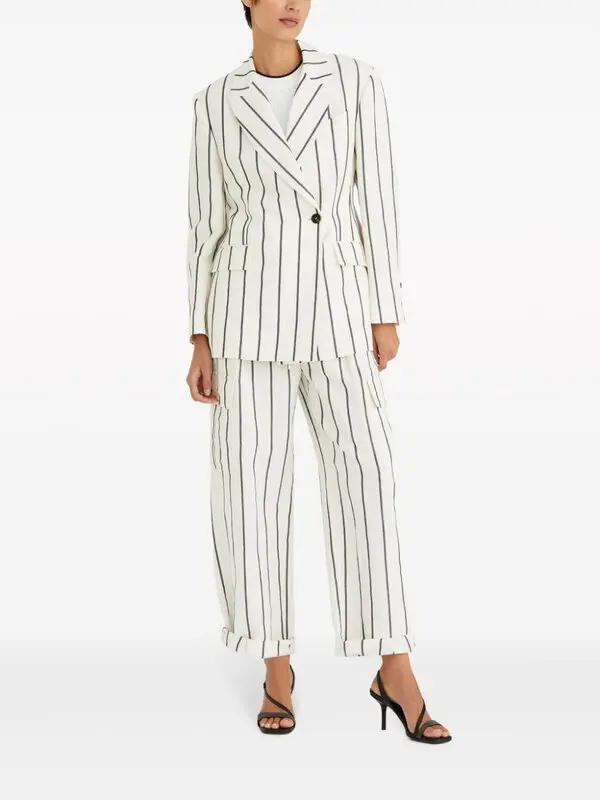 Brunello Cucinelli Striped Linen-blend Suit