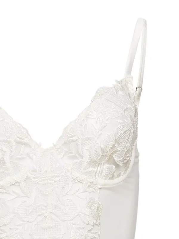 FLEUR DU MAL Lola Bow-embroidered Bodysuit