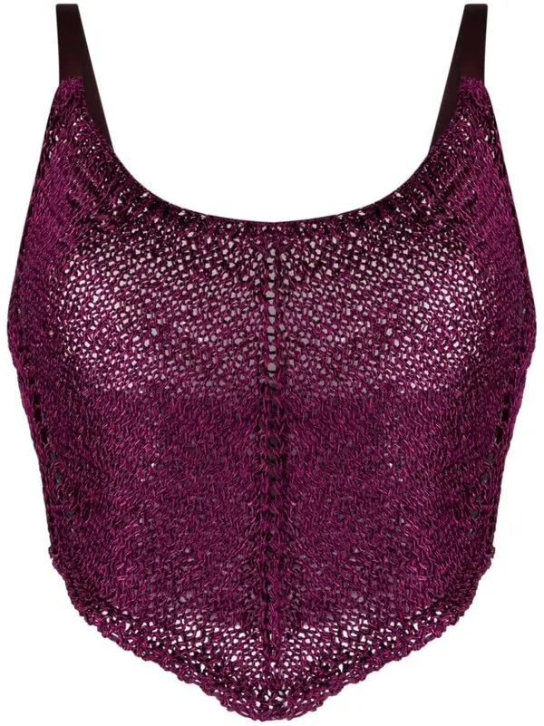 FORTE_FORTE Cropped Crochet Top