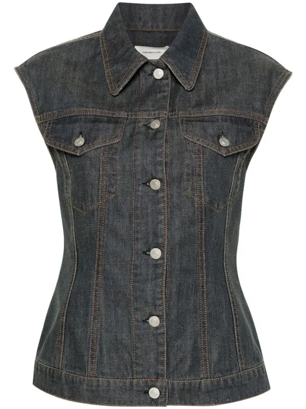 Fabiana Filippi Button-up Denim Gilet