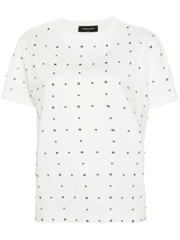 Fabiana Filippi Studded T-shirt - White
