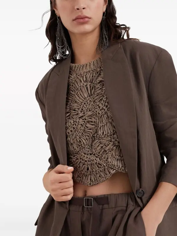 Brunello Cucinelli Single-breasted Cotton Blazer