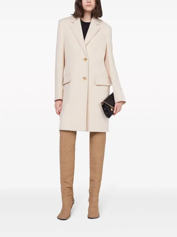 Stella McCartney Single-breasted Wool Coat - Neutrals