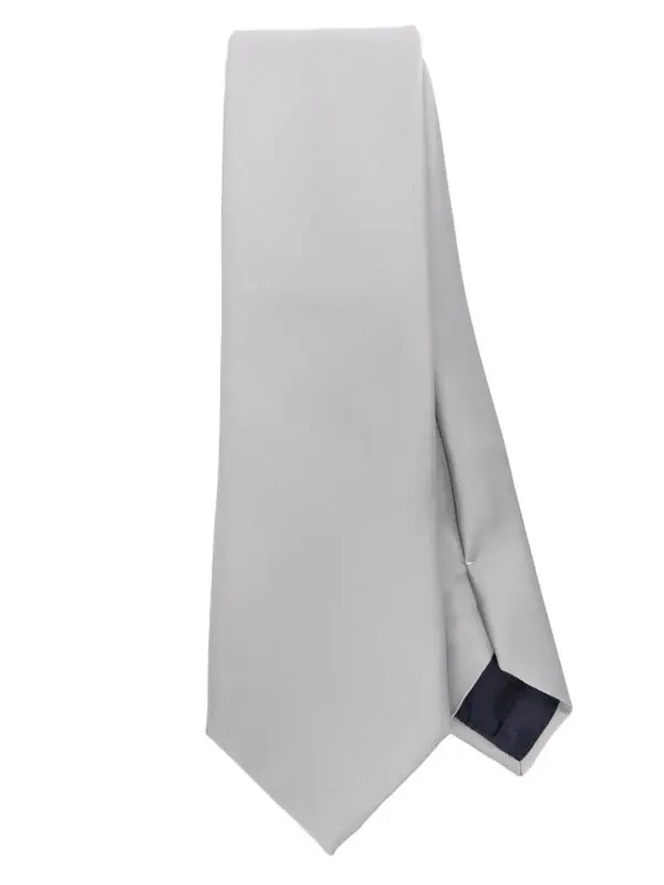 Tagliatore Panelled Satin Tie - Grey