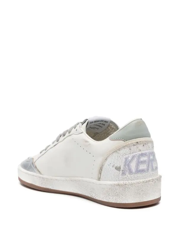 GOLDEN GOOSE Ball Star Glittered Leather Sneakers - White