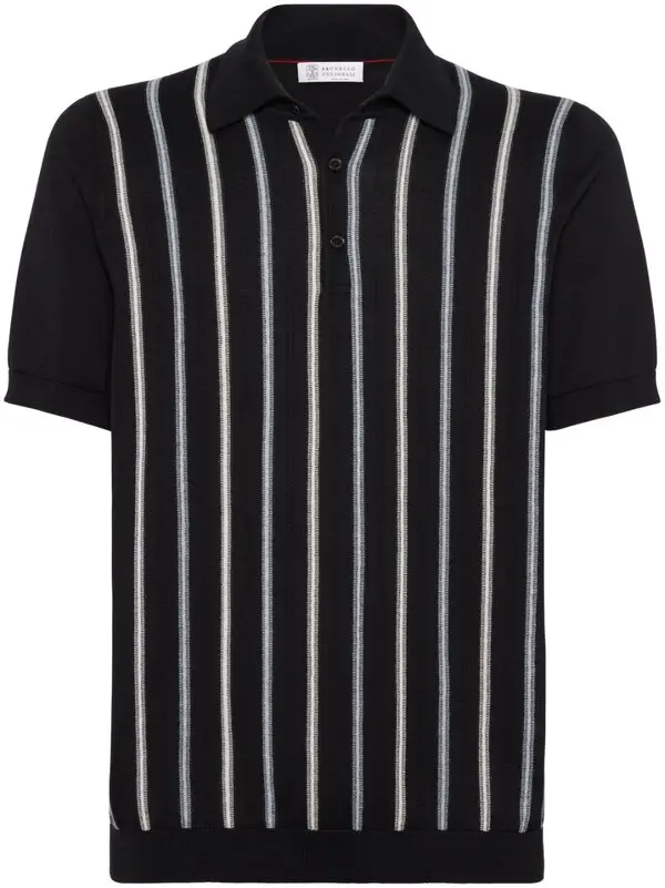 Brunello Cucinelli Stripe-jacquard Polo Shirt