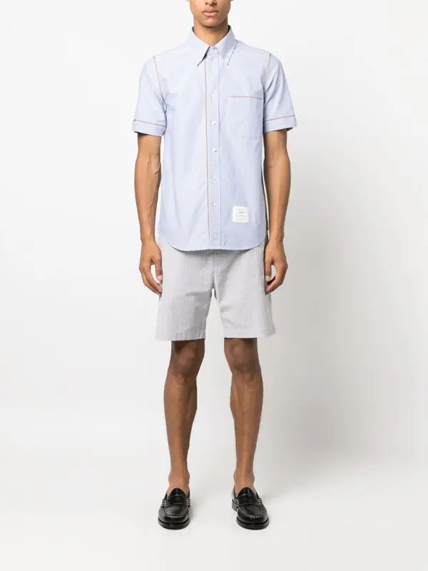 Thom Browne Rwb Stripe Cotton Shirt