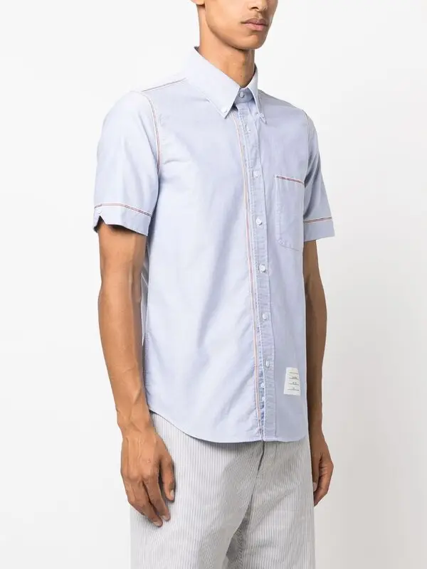 Thom Browne Rwb Stripe Cotton Shirt