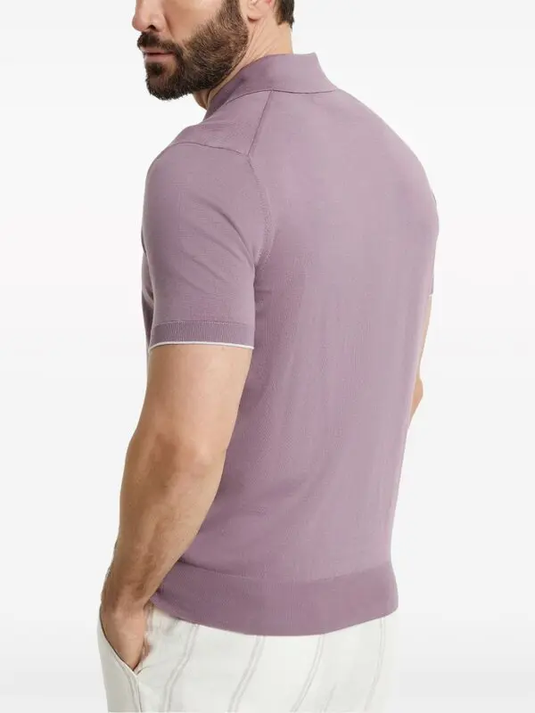 Brunello Cucinelli Cotton Polo Jumper - Purple
