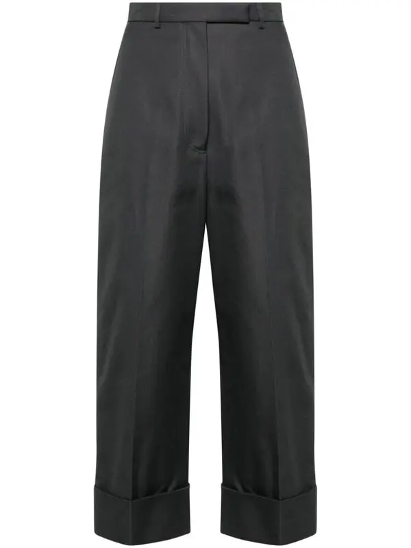 Thom Browne High-waisted Canvas Trousers - Grey