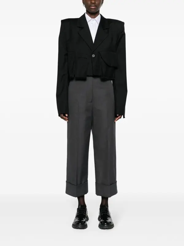 Thom Browne High-waisted Canvas Trousers - Grey