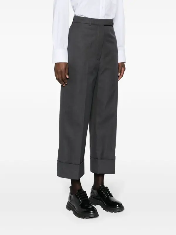Thom Browne High-waisted Canvas Trousers - Grey