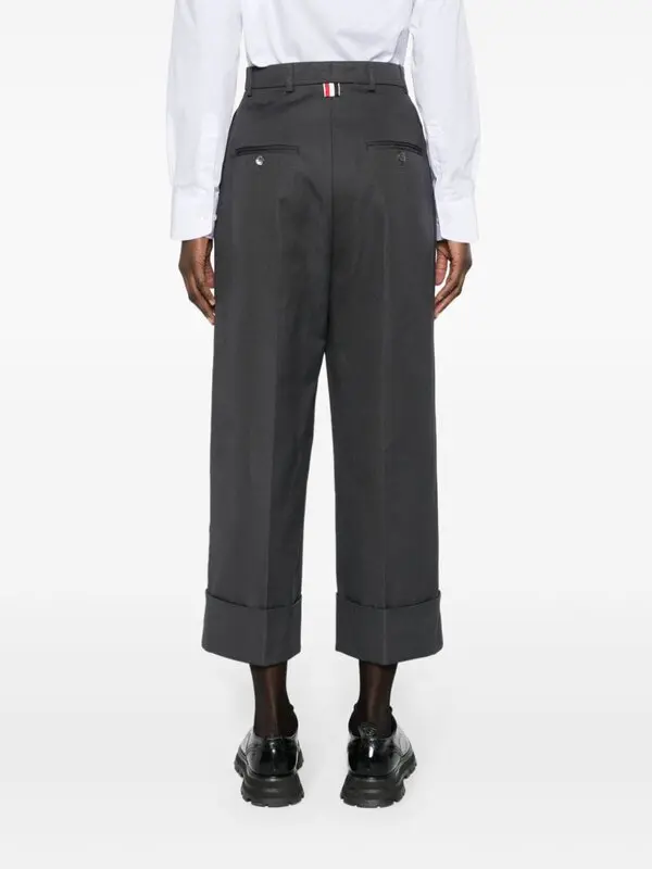 Thom Browne High-waisted Canvas Trousers - Grey