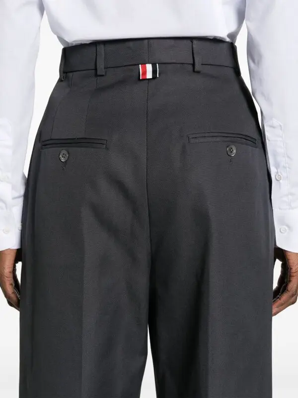 Thom Browne High-waisted Canvas Trousers - Grey