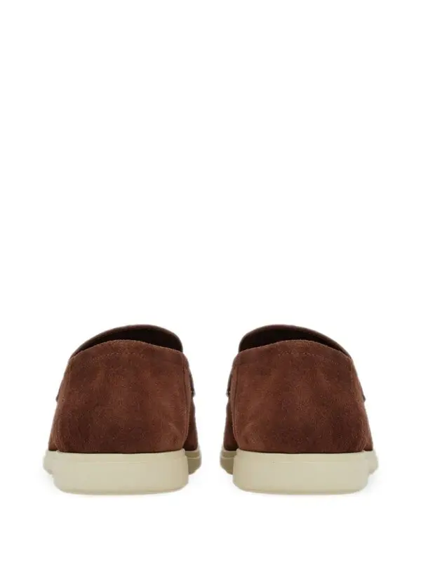 FERRAGAMO Gancini-plaque Loafers - Brown