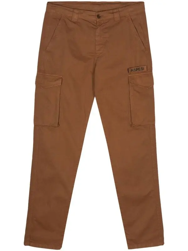 Aspesi Cotton Cargo Trousers - Brown