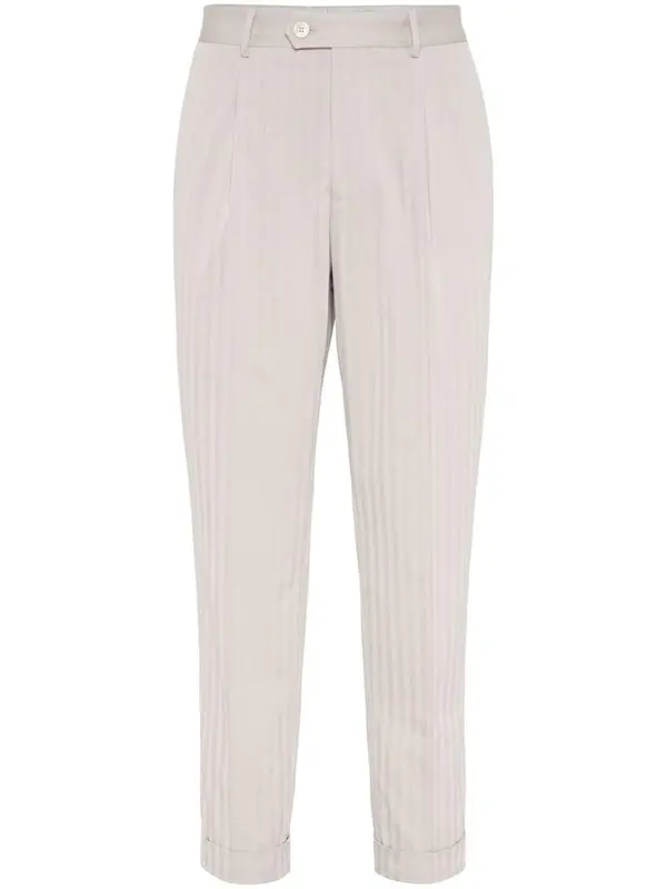 Brunello Cucinelli Striped Tailored Trousers